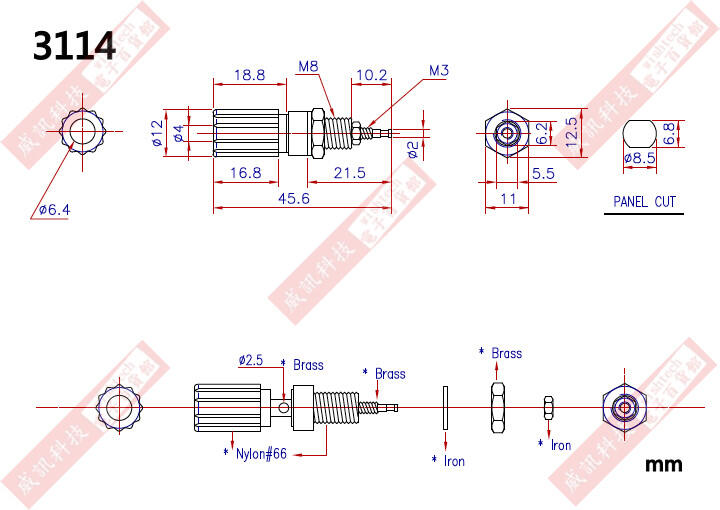 3114 博士端子 (共3色可選3114R-紅、3114BL-藍、3114B-黑) | 露天市集 | 全台最大的網路購物市集