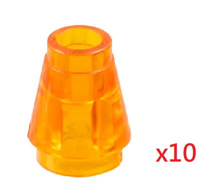 【磚樂】10個一組LEGO 樂高 4589b 4567338 Cone 1x1 透明橘 圓錐 | 露天市集 | 全台最大的網路購物市集