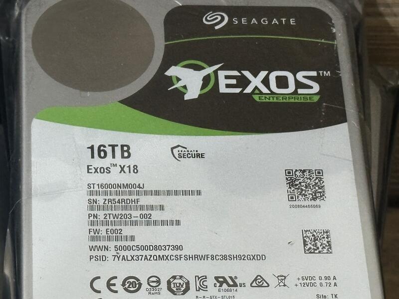 Seagate Exos X18 SAS 16TB 12Gbps 7.2K 3.5吋 伺服器專用硬碟 | 露天市集 | 全台最大的網路購物市集