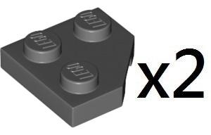 LEGO Dark Gray Wedge Plate 2x2 樂高深灰色 切角楔形薄板 兩個 6164073 | 露天市集 | 全台最大的網路購物市集