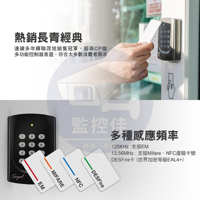 【附發票】SOYAL AR-721H Mifare 門禁讀卡機 門禁控制器 密碼機 台灣製造 品質保證 | 露天市集 | 全台最大的網路購物市集