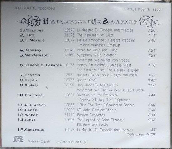 《絕版專賣》Hungaroton Sampler 1990 / Hungaroton 唱片公司精選 (英版.無IFPI) | 露天市集 | 全 ...