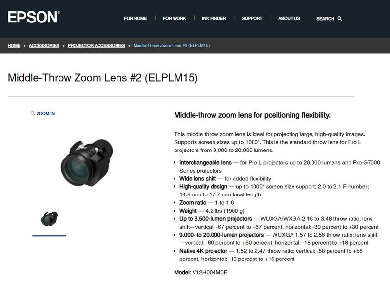 EPSON ELPLM15 投影機鏡頭 V12H004M0F | 露天市集 | 全台最大的網路購物市集