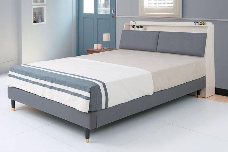 【生活家傢俱】HJS-458-3A：系統6尺雙人床【台中家具】貓抓布床頭箱+皮床底 系統家具 低甲醛E1系統板 台灣製造 | 露天市集 | 全 ...