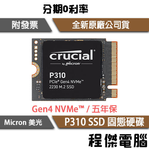 Micron 美光 P310 1T 2T M.2 2230 SSD 固態硬碟 原廠五年保『程傑』 | 露天市集 | 全台最大的網路購物市集