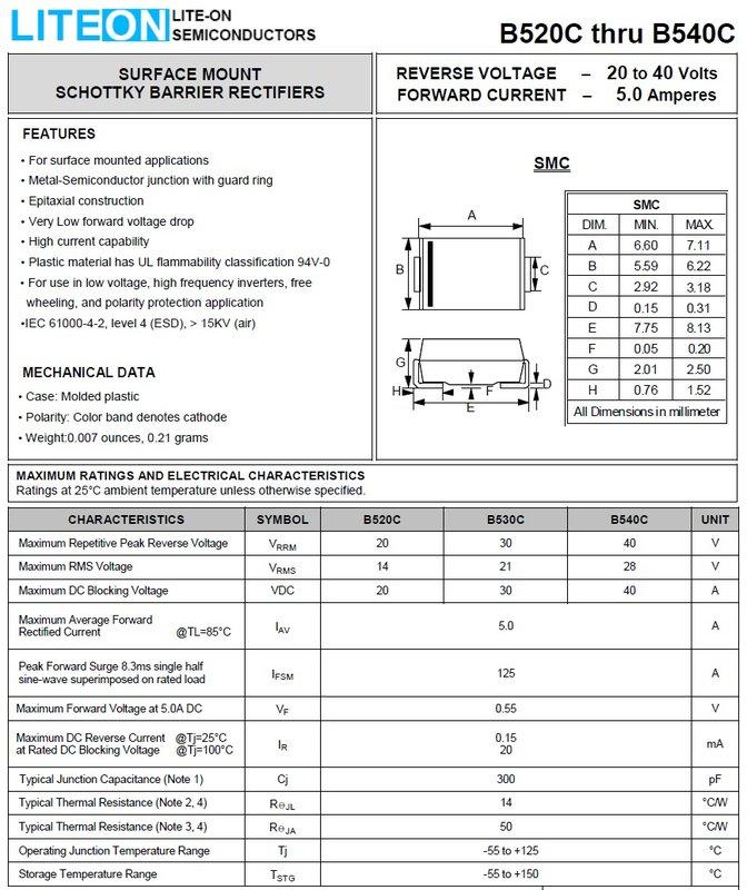 蕭特基二極体 (DIODES B530C ) SMC 30V 5A | 露天市集 | 全台最大的網路購物市集