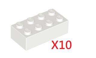 【磚樂】10個一組 LEGO 樂高 3001 300101 Brick 2x4 白色 基本磚 | 露天市集 | 全台最大的網路購物市集
