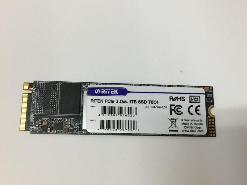 電腦雜貨店→RITEK錸德 1TB M2 2280/PCI-E SSD固態硬碟 二手良品 $1000 | 露天市集 | 全台最大的網路購物市集