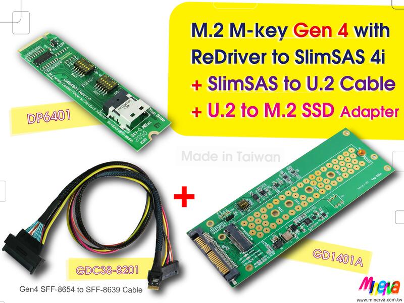 M.2+ReDriver to SlimSAS+SlimSAS to U.2+U.2 to M.2 Adapter | 露天市集 | 全台最大 ...