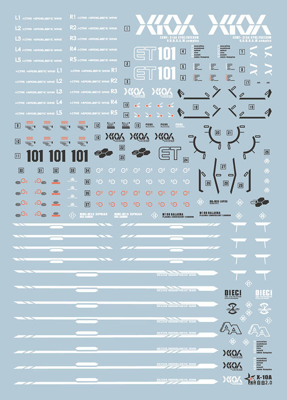 RONE 現貨 螢光 鋼彈 模型 MG 1/100 水貼 seed 攻擊 自由 2.0 Freedom 高達 水贴 星域 | 露天市集 | 全 ...