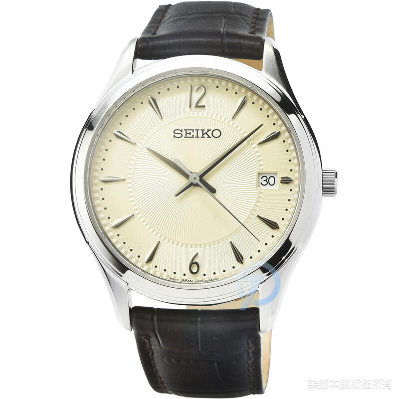 【柒號本舖】SEIKO精工藍寶石石英皮帶男錶-香檳銀 / SUR421P1 | 露天市集 | 全台最大的網路購物市集