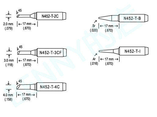 *班尼商行*N454-T-I N452-T-B N452-T-2CF N452-T-3CF N452-T-4CF烙鐵頭 | 露天市集 | 全台 ...
