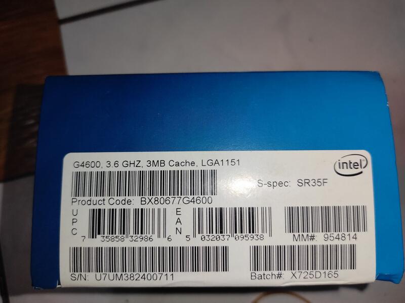 Intel 七代 pentium G4600 LGA1151 內顯HD630 | 露天市集 | 全台最大的網路購物市集