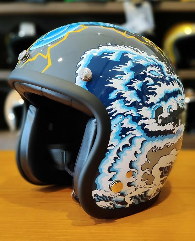 德芯騎士部品屋 藝術家Jimmy Tsai x Gallop - 山海觀藝術安全帽 3/4復古半罩 (水泥灰) | 露天市集 | 全台最大的網路購物市集