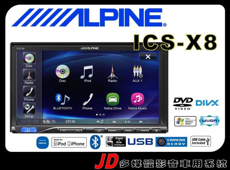 【JD 新北 桃園】阿爾派 APLINE ICS-X8 DVD//USB/iPhone/iPod/APP/藍芽 單片觸控 | 露天市集 | 全台最大的網路購物市集