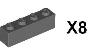 全新LEGO樂高基本磚 3010 4211103 深灰色 Dark Gray Brick 1x4 (8個) A13 | 露天市集 | 全台最大 ...