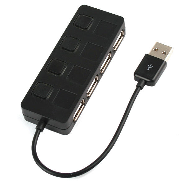 USB2.0 HUB 集線器 4口 分線器 擴充槽 一拖四 分配器 分享器 4孔 4埠 獨立開關(20-2169) | 露天市集 | 全台最大 ...