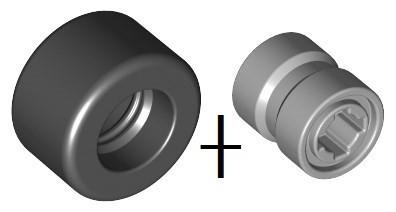 【積木樂園】樂高 LEGO 4508215-30028黑色輪胎+ 6011375-74967淺灰色輪框 | 露天市集 | 全台最大的網路購物市集