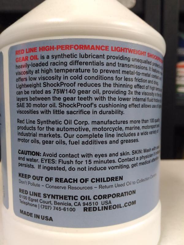 缺貨 RED LINE紅線 LightWeight ShockProof全合成防震齒輪油#70W80 75W90 | 露天市集 | 全台最大的 ...