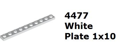 【磚樂】LEGO 樂高 4477 447701 White Plate 1x10 白色 薄色 | 露天市集 | 全台最大的網路購物市集