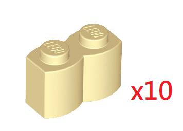 【磚樂】10個一組LEGO 樂高 30136 4218749 Brick 1x2 Log 米色 沙色 波紋磚 | 露天市集 | 全台最大的網路購物市集