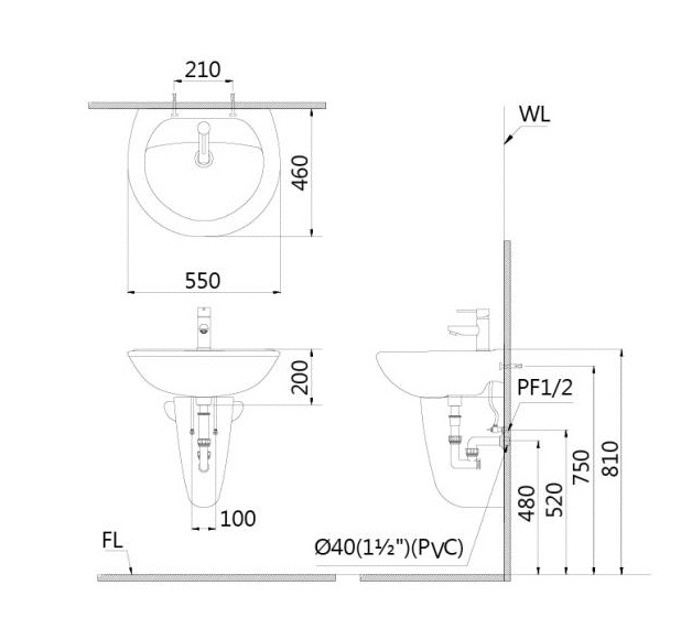 凱撒衛浴 CAESAR LS2220S 壁掛單孔臉盆 洗臉盆 臉盆短腳 不含水龍頭 | 露天市集 | 全台最大的網路購物市集