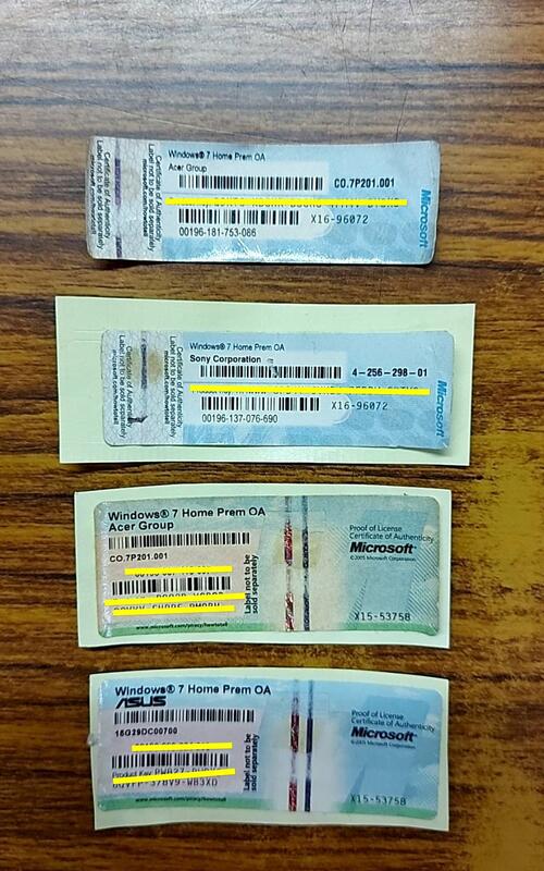 台南【數位資訊】正版微軟 WIN7 序號貼紙 品牌套裝機拆下的 Win7 Home Prem OA 貼紙 1張賣$199 | 露天市集 | 全 ...
