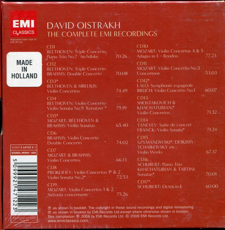 The Complete EMI Recordings -- David Oistrakh -- EMI CD | 露天市集 | 全台最大的 ...
