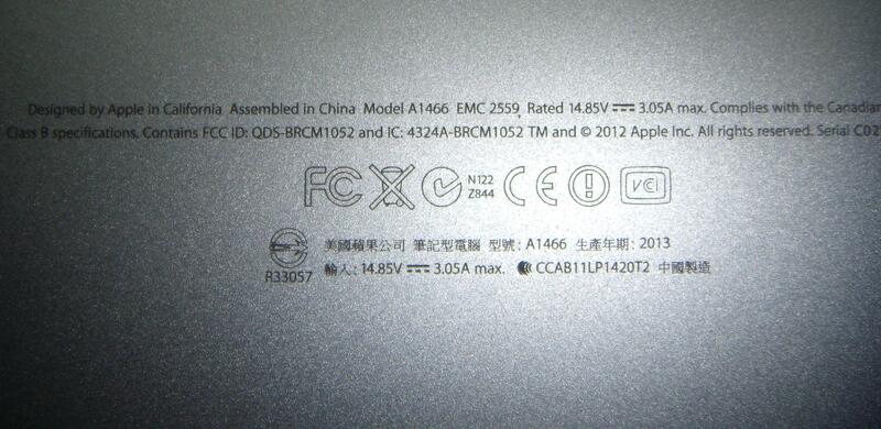 Apple MacBook Air A1466(i5-3427U D3L-4G )13.3吋2013年 | 露天市集 | 全台最大的網路購物市集