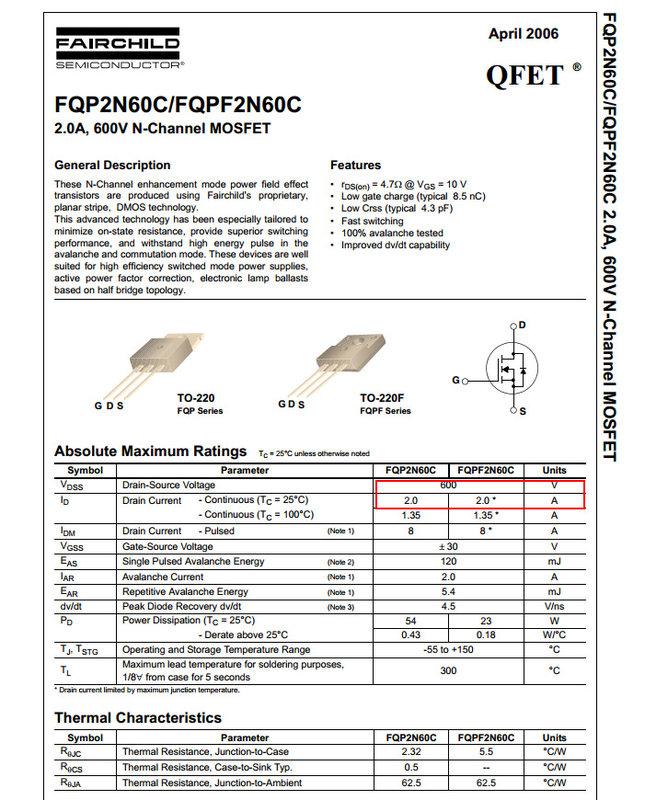 【DIY_LAB#441】2N60C (TO-220F) N-Ch 600V 2A 4.7Ω MOSFET場效管(現貨) | 露天市集 | 全 ...