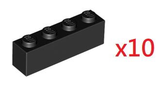 【磚樂】10個一組 LEGO 樂高 3010 301026 Brick 1x4 黑色 基本磚 | 露天市集 | 全台最大的網路購物市集