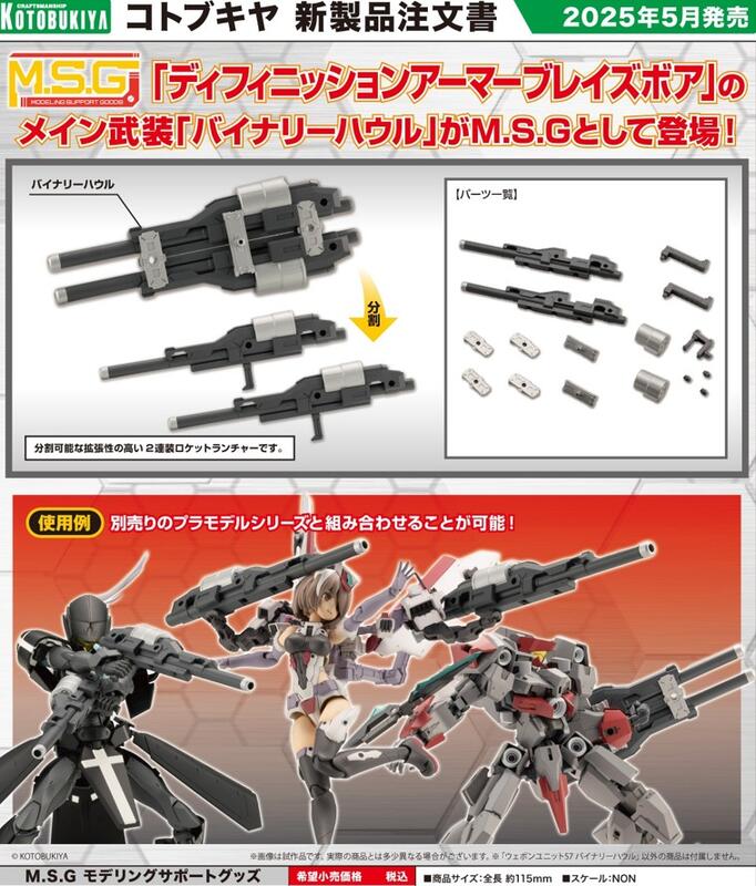 【爪哇魯多】25年6月 MSG武裝零件 MW57 二進位嚎叫 組裝模型 0101 | 露天市集 | 全台最大的網路購物市集