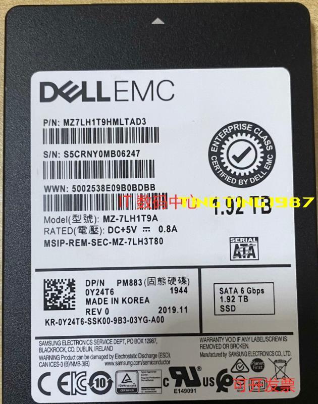 全新 Dell EMC 1.92T SATA SSD 0Y24T6 MZ-7LH1T9A PM883 Y24T6 | 露天市集 | 全台最大的 ...