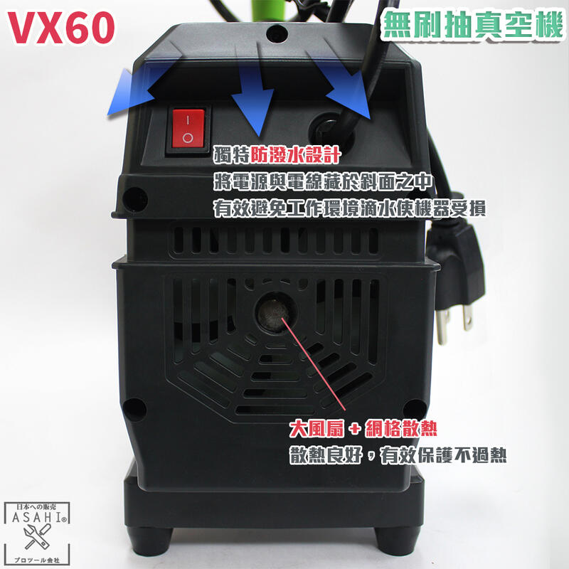 刷卡分期 日本ASAHI｜VX60｜自動切換雙電壓 內建逆止閥 無刷/變頻馬達 1/2HP 真空幫浦/真空馬達/真空泵浦 | 露天市集 | 全 ...