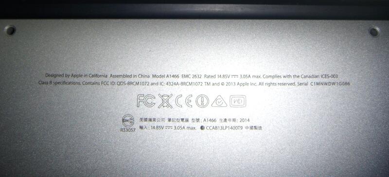 Apple MacBook Air A1466(i5-4260U D3L-4G )13.3吋2014年 | 露天市集 | 全台最大的網路購物市集