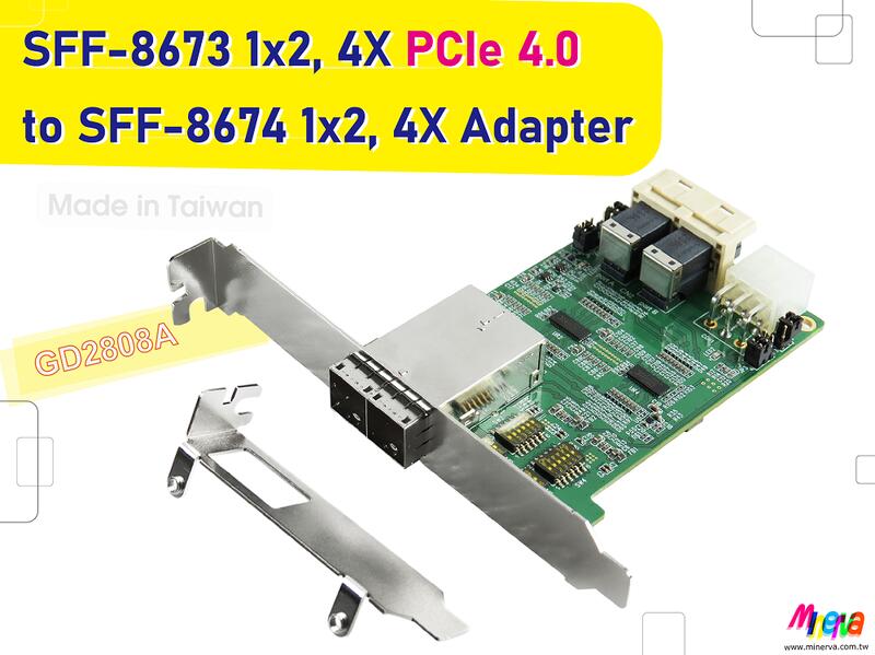 SFF-8673 1x2, 4X to SFF-8674 1x2, 4X for PCIe 4.0 signals | 露天市集 | 全台最大 ...