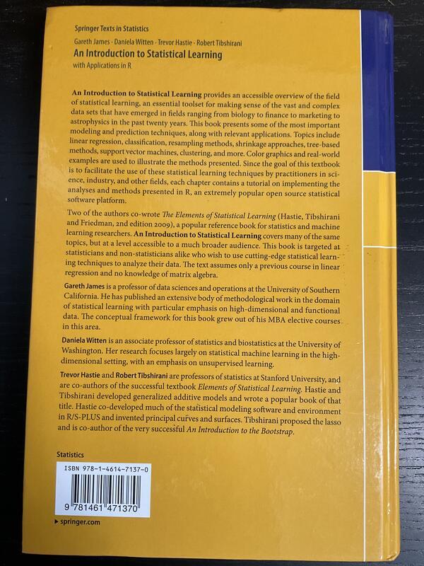An Introduction to Statistical Learning（Hastie,Tibshirani未使用 | 露天市集 | 全 ...