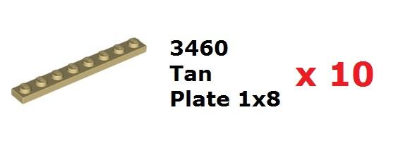 【磚樂】10個一組 LEGO 樂高 3460 4114324 Plate 1x8 米色 沙色 薄板 | 露天市集 | 全台最大的網路購物市集