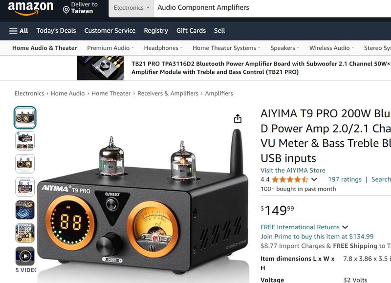 "音樂達人"5K新霸主 AIYIMA T9 PRO 前管後晶 擴大機 藍芽+光纖+同軸+AUX+低音+可調高低音+搖控器 | 露天市集 | 全 ...