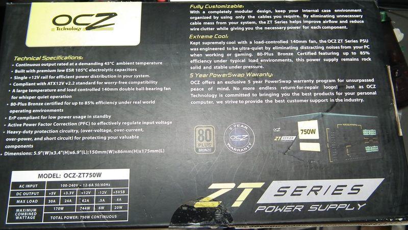 全新750W OCZ-ZT750W 750瓦80 PLUS電源供應器雙CPU主機板可用POWER電供800W 850W | 露天市集 | 全台 ...