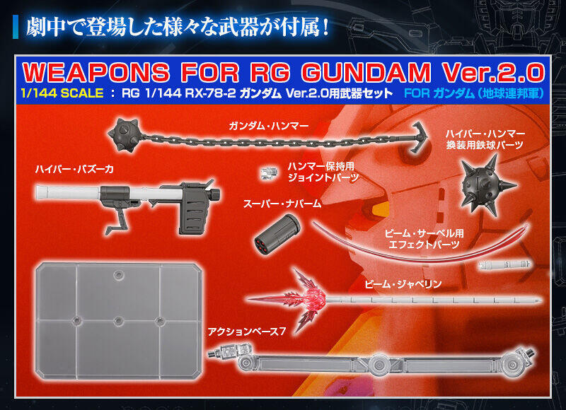 9月 PB RG RX-78-2 初鋼 2.0 武器包 配件包 WEAPON SET 1/144 鋼彈 Ver.2.0 | 露天市集 | 全台 ...