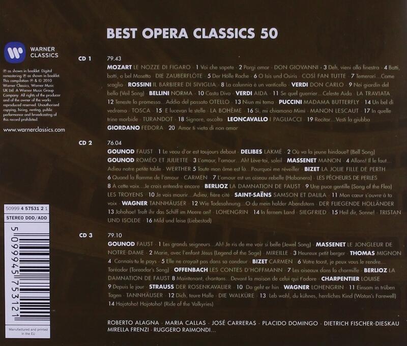 50 Best Opera Classics / 歌劇名曲 50 3 CD 正版全新 | 露天市集 | 全台最大的網路購物市集