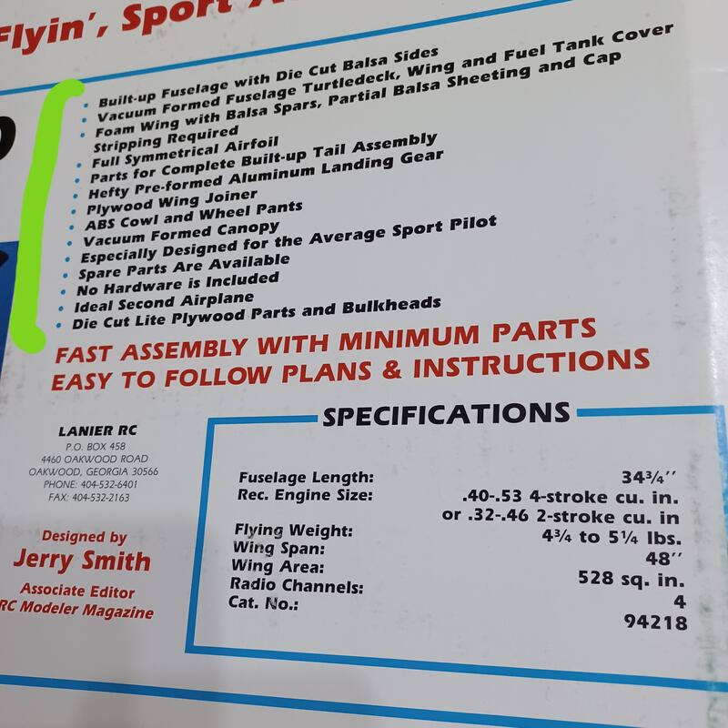美國 Lanier RC STINGER 40 遙控 飛機 機身 套件 運動 機 特技 機 | 露天市集 | 全台最大的網路購物市集