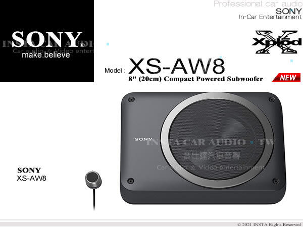 音仕達汽車音響 SONY XS-AW8 8吋超薄型重低音 隨附有線遙控器 最大功率160W 重低音喇叭 公司貨 | 露天市集 | 全台最大的 ...