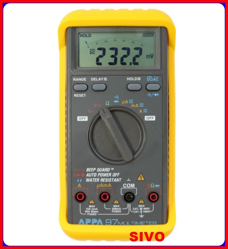 ☆SIVO五金商城☆ APPA 97數字萬用表 3200位 DC1000V/AC750V自動換檔多功能數位電錶 | 露天市集 | 全台最大的網路購物市集