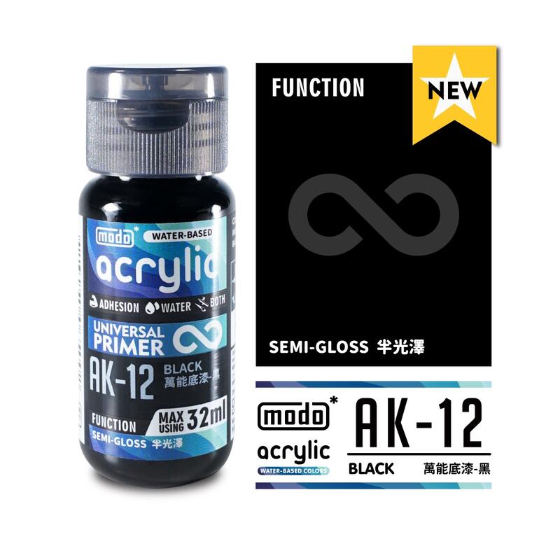 modo 全新配方 A系列水性漆 NEO水漆 AK12-萬用底漆-黑 (半光澤） 32ml | 露天市集 | 全台最大的網路購物市集