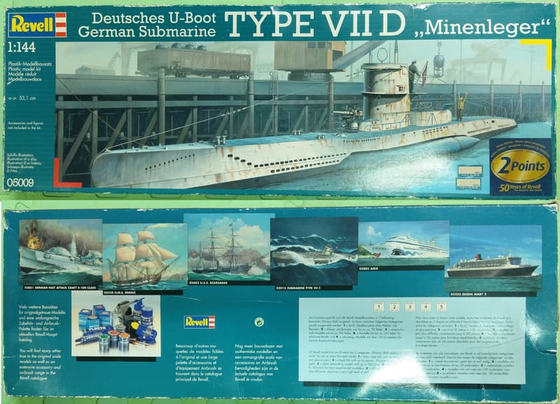 Revell 05009 1/144 U-Boot TYPE VII D 二戰德軍潛艦 U艇 | 露天市集 | 全台最大的網路購物市集