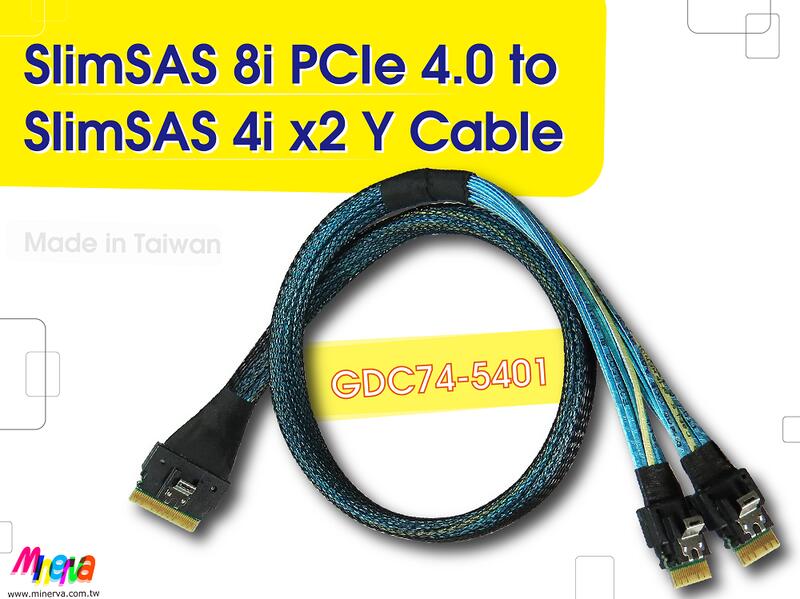SlimSAS 8i to SlimSAS 4i x2 /PCIe Gen4 Y Cable, 50cm | 露天市集 | 全台最大的網路購物市集