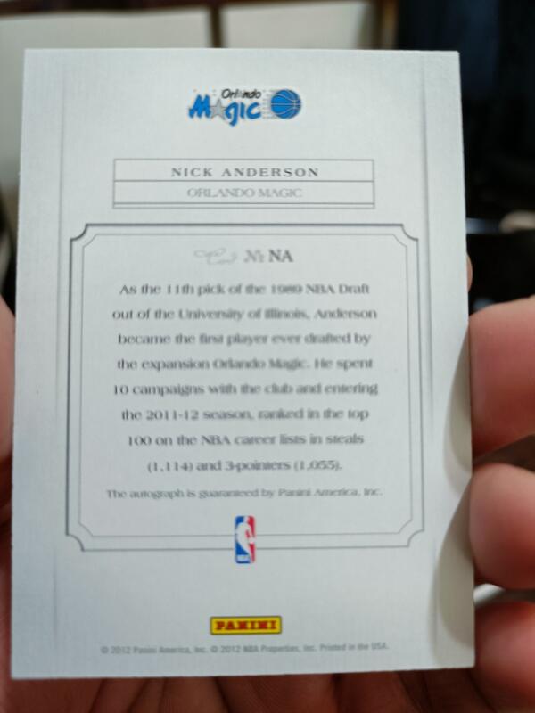 2011-12 Panini Past Present Elusive Ink Auto - Nick Anderson | 露天市集 | 全 ...