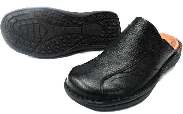 美迪~(雨傘)Leon-Chang-LC7215-氣墊皮拖鞋~懶人皮鞋~台灣製~黑色 | 露天市集 | 全台最大的網路購物市集